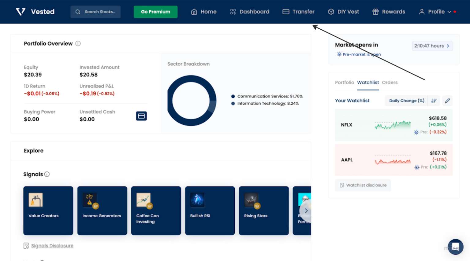 How to Transfer Fund to Your Vested US Account